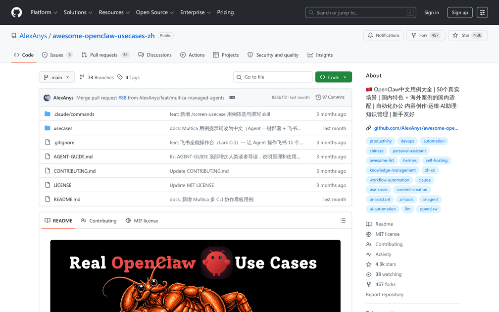 awesome-openclaw-usecases-zh - Find the best tools for your job ...