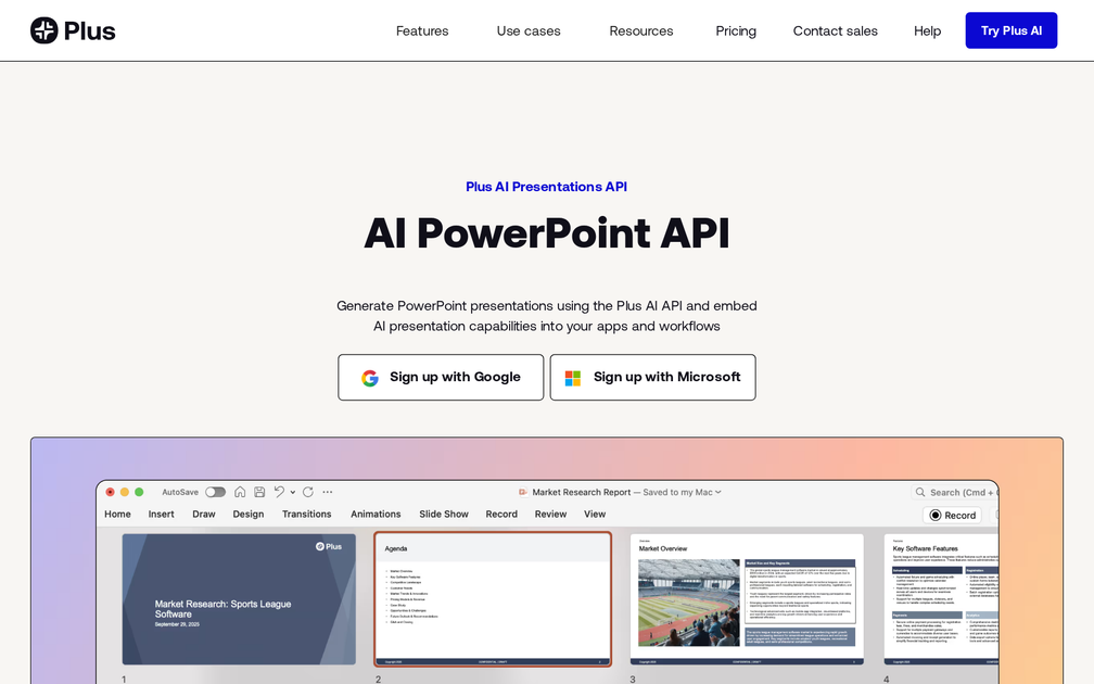 Plus AI Presentations API - Find the best tools for your job | findthe ...